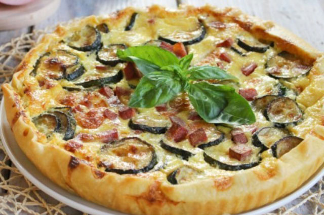 Quiche à la ricotta, jambon et courgette | Chez Bebert